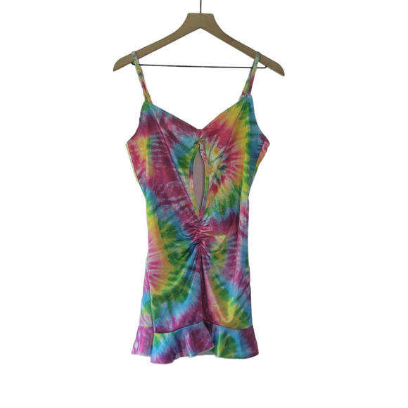 Club EXX | Dresses | New Tie Dye Ruched Keyhole Mini Dress Xxl | Poshmark